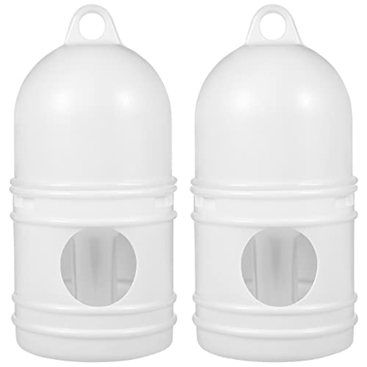 Balacoo Bird Water Dispenser - 2Pcs Bird Feeder Bird Water Dispenser Plastic Poultry Drinker Water Container Jar Pigeons Feeder Water Pot for Cage Pet Parrot Budgie Quail Chickens White