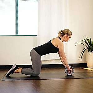 Sunny Health & Fitness Ab Roller Wheel for Abdominal Exercise Core Trainer Wheel Roller - NO. 003, Black