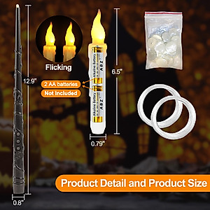 20 Pack Christmas Floating Candles with Wand Timer Remote Control,Floating Candles for centerpieces,LED Flickering Light Flameless Candles Hanging For Harry Potter Party Witch Decor Christmas Gifts