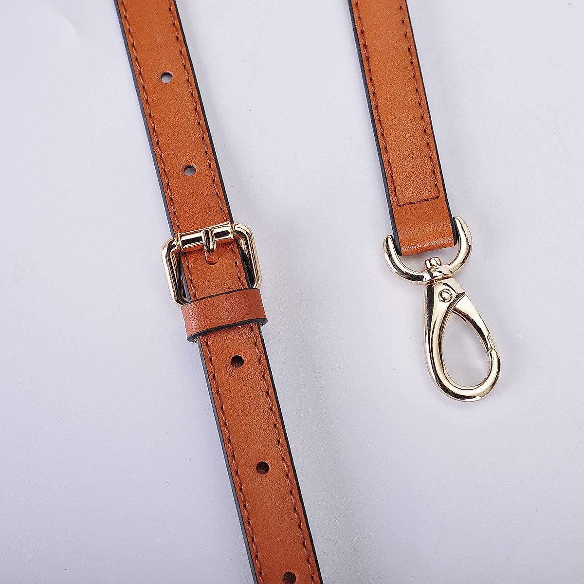 VanEnjoy Genuine Leather Adjustable Purse Strap Replacement for Crossbody Handbag - 0.71" Wide,51" Long (Khaki)