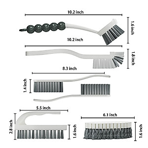 CN1ST 6 PCS Cleaning Brush, Scrub Brush Set for Kitchen and Bathroom Household Use with Various Brushes for Cleaning Dishes, Tiles, Corners and Floors