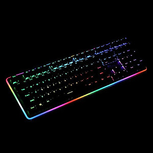 Teerwere Gaming Keyboard Ergonomic Design 108 Key RGB Side Backlit Mechanical Gaming Keyboard with Wrist Pad ABS Keycaps Mechanical Gaming Keyboard (Color : Black, Size : Brown Switch)