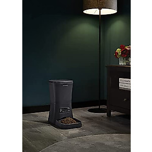 DOGNESS 9L Pet Automatic Cat Feeder | Programmable Auto Pet Dog Food Dispenser Feeder for Kitten Puppy - Portion Control Up to 4 Meals/Day,Voice Recording,Battery and Plug-in Power (Black)