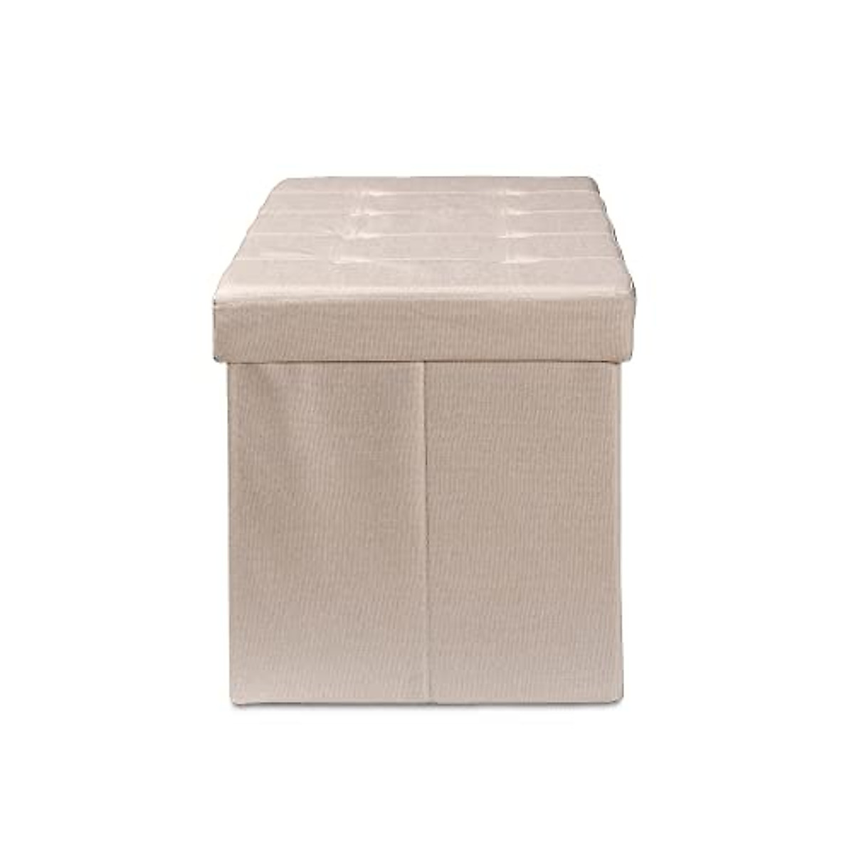 Baxton Studio Haide Modern and Contemporary Beige Fabric Upholstered Storage Ottoman