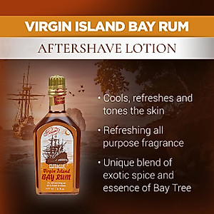 Clubman Pinaud Virgin Island Bay Rum Shave Cologne, After Shave Fragrance, 6 fl oz