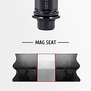 OMT M12x1.5 Lug Nuts with Mag Seat, 13/16" 21mm Hex 1.46x1.18 in. Blackened Wheel Lug Nuts Compatible with Toyota Lexus Scion Isuzu, Set of 24