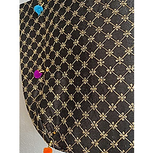 Traditional Embroidered Indian Shoulder Bag (Black)