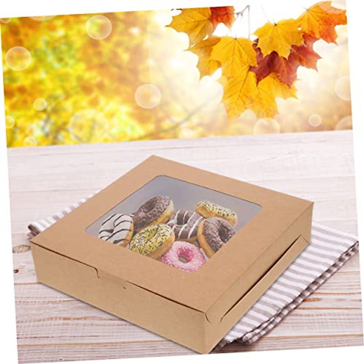 Anneome 5pcs Boxes Boxes Window Cake Box Cupcakes Containers Kraft Cookie Boxes Cupcake Boxes Mini Cake Boxes Muffin Cake Box Muffin Containers Cookie Boxes with Window Baking Case Brown