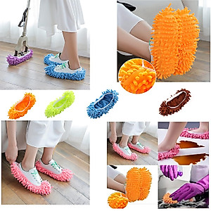 YWSHF Mop Slippers Shoes Cover Dust Duster Slippers Foot Socks Hair Cleaners Sweeping Microfiber Mop Cleaning Floor House Office Bathrron Kitchen Washable Reusable 8 PCS 4 Pairs
