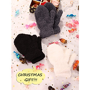 SATINIOR 3 Pairs Toddler Magic Stretch Mittens Little Girls Soft Knit Mitten Baby Boys Winter Knitted Gloves