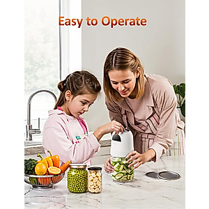 Electric Mason Jar Vacuum Sealer Kit - 3 in 1 Automatic Vacuum Sealer for Wide & Regular Mouth Mason Jars Vacuum Bags, Rechargeable Portable Vacuum Sealer for Jars for Food Storage