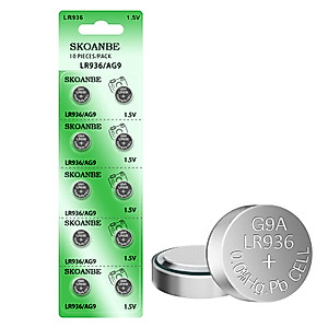 SKOANBE SR936SW 394 AG9 1.5V Button Coin Cell Watch Battery (10-Pack)