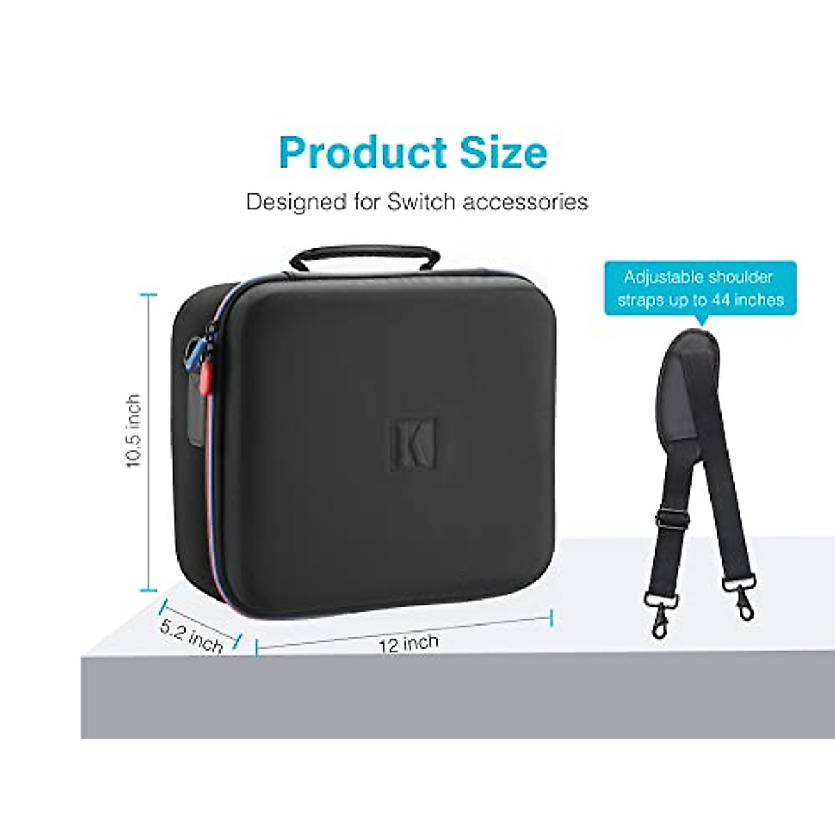 Kootek Carrying Case for Nintendo Switch and Switch OLED Model 2021, Hard Shell Travel Cases with 21 Games Storage Slots, Shoulder Strap, Storage for Switch Console, Pro Controller, Switch Dock