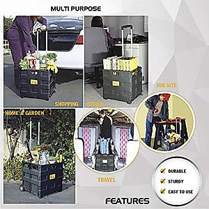 Olympia Tools 85-010 Grand Pack-N-Roll Portable Tools Carrier with Telescopic Handle, 80 Lb. Load Capacity, Black