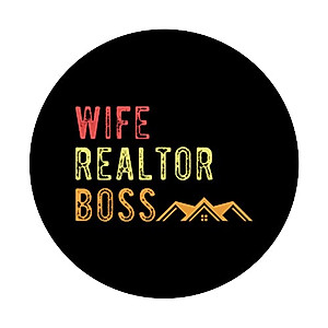 Wife Realtor Boss Real Estate Agent House Property Apartment PopSockets Swappable PopGrip