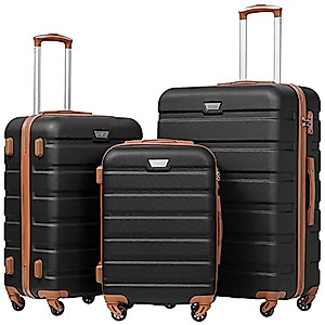Coolife Luggage 3 Piece Set Suitcase Spinner Hardshell Lightweight TSA Lock