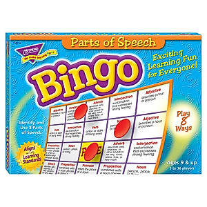 Trend Enterprises: Parts of Speech Bingo Game, Exciting Way for Everyone to Learn, Play 8 Different Ways, Great for Classrooms and at Home, 2 to 36 Players, for Ages 9 and Up