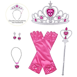 GJDAMFD Little Girls Elegant Pink Princess Dress up Clothes Halloween Birthday Party Costumes Kids Girls Dresses 5-6 Years