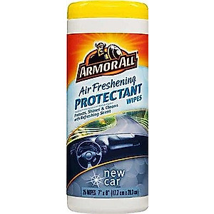Armor All Car Interior Cleaner Protectant Wipes - Cleaning for Cars & Truck & Motorcycle, New Car, 25 Count, 78533