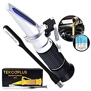 Refractometer with ATC,Antifreeze Refractometer,Car Antifreeze System Glycol Propylene Ethylene Windshield Fluid Refractometer Automatic Temperature Compensation ATC (°C)