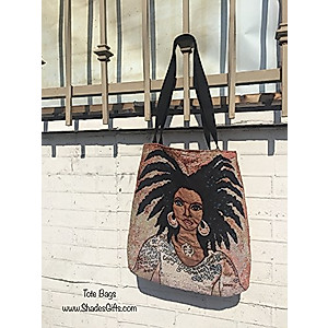 Shades of Color Woven Tote Bag, Nubian Queen, 17 x 17 inches (WTB009)