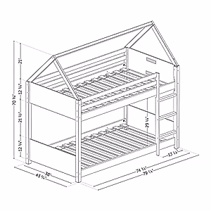 South Shore Sweedi, Twin Bunk Bed, Natural Wood