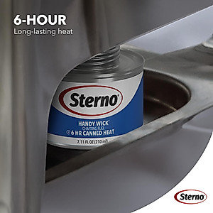 Sterno Handy Wick Fuel Cans - Chafing Dish Fuel Can with 6-Hour Burn Time, Chafer Fuel Cans Food Warmers, Pack of 12