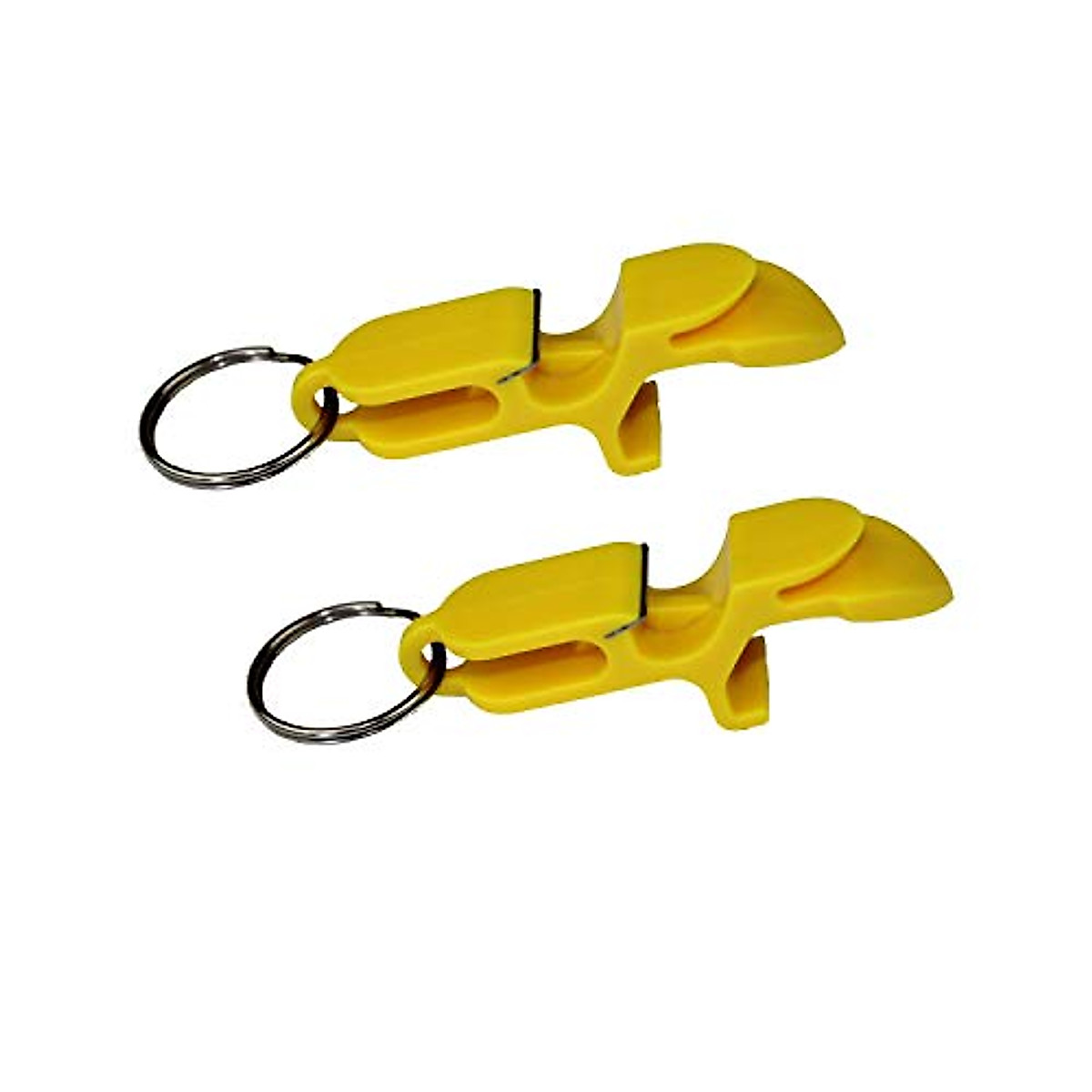 Beer Shotgun tool bottle opener keychain - 2 pack - Yellow - beer bong shotgunning tool - great for parties, party favors, gift, drinking accessories