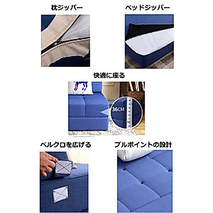 UsmAsk Sofa Bed Single Seat Chair 2 Seats Folding Reclining Sofa 2 Seats Ning Sofa Low Bed Mattress Sofa Bed Compact Floor Sofan,Light Gray,72×76×72cm (Dark Gray 72×76×150cm)