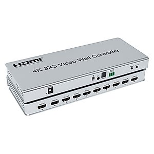 4K 3×3 Video Wall Controller(1x2/1x3/1x4/1x5/1x6/2x1/2x2/2x3/2x4/3x1/3x2/3x3/3x4/4x1/4x2/4x3/4x4) 4 TV Splicing Display Support 3840x2160/30Hz