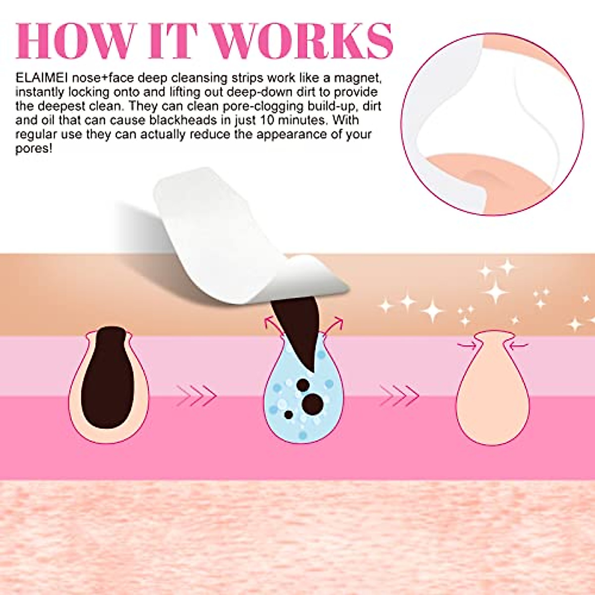 AGETITY T Zone Nose Pore Strips for Blackheads, 90 Pcs T-Zone Nose Blackhead Remover Strips, Blackhead Removal Deep Cleansing Nose Pore Strips for Women Men