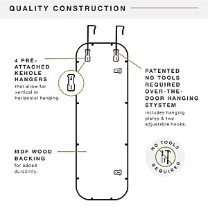 MCS Metal Over The Door Mirror With Rounded Corners, Full Length Hanging Mirror for Bedroom and Bathroom Doors, Silver, 22 x 55 in