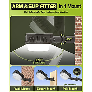 AULACE Barn Lights Outdoor 80W 60W 40W Adjustable, 3000K 4000K 5000K Changeable LED Barn Light with Timed Dimming, 12000LM Dusk to Dawn Outdoor Light with Photocell, Barn Light for Security/Sreet/Yard