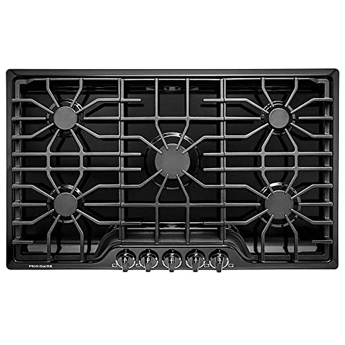 FFGC3626SB 36 ADA Compliant Built-In Gas Cooktop With 5 Sealed Burners 51000 BTU Total Output Continuous Grates Low Simmer Burner And Color-Coordinated Control Knobs: