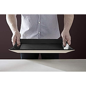 FreeForm Reversible Faux Leather Tray, Black/Taupe, 45x35cm