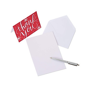 American Greetings Holiday Thank you Cards with Envelopes, Red Snowflakes (25-Count)