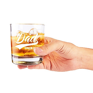 New Dad Gifts - Dad Since 2023" Whiskey Glass 11oz - Funny and Unique Gift Idea for New Dad, From Daughter, Son, 1st, Expectant, Daddy to Be