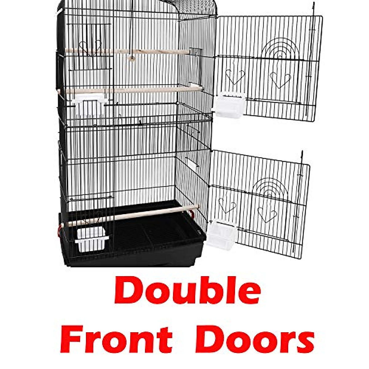 Large Open Top Canary Parakeet Cockatiel Lovebird Finch Bird Cage - 18" Length x 14" Depth x 35" Height