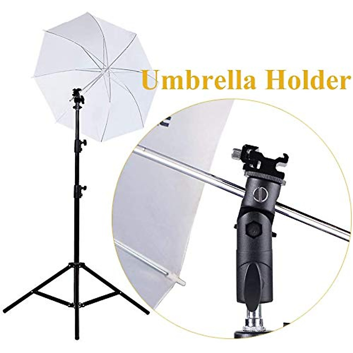 FOTYRIG Camera Speedlite Mount Flash Stand Bracket Umbrella Mount Holder Shoe Mount Compatible with Nikon Pentax Olympus Nissin Metz and Other Speedlite Flashes E Type-2 Pack