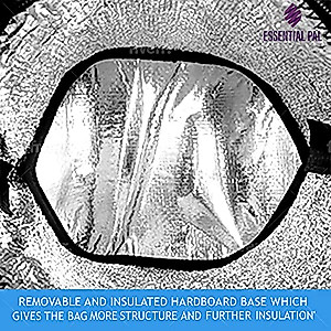 Essential Pal Black Insulated Lunch Bag Tote – Thick, Durable Neoprene Lunch Bags with Double-Layer Insulation & Insulated Bottle Holder – Machine-Washable, Freezable Lunch Bag with Removable Strap