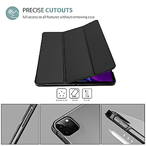 ProCase Smart Case for iPad Pro 12.9 2022/2021/2020/2018, Slim Stand Hard Back Shell Smart Cover for iPad Pro 12.9" 6th Gen/5th Gen/4th Gen/3rd Gen -Black
