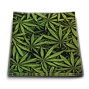 Tempered Glass Rolling Tray - Vibrant Design & Color - 6.25'' x 4.75''