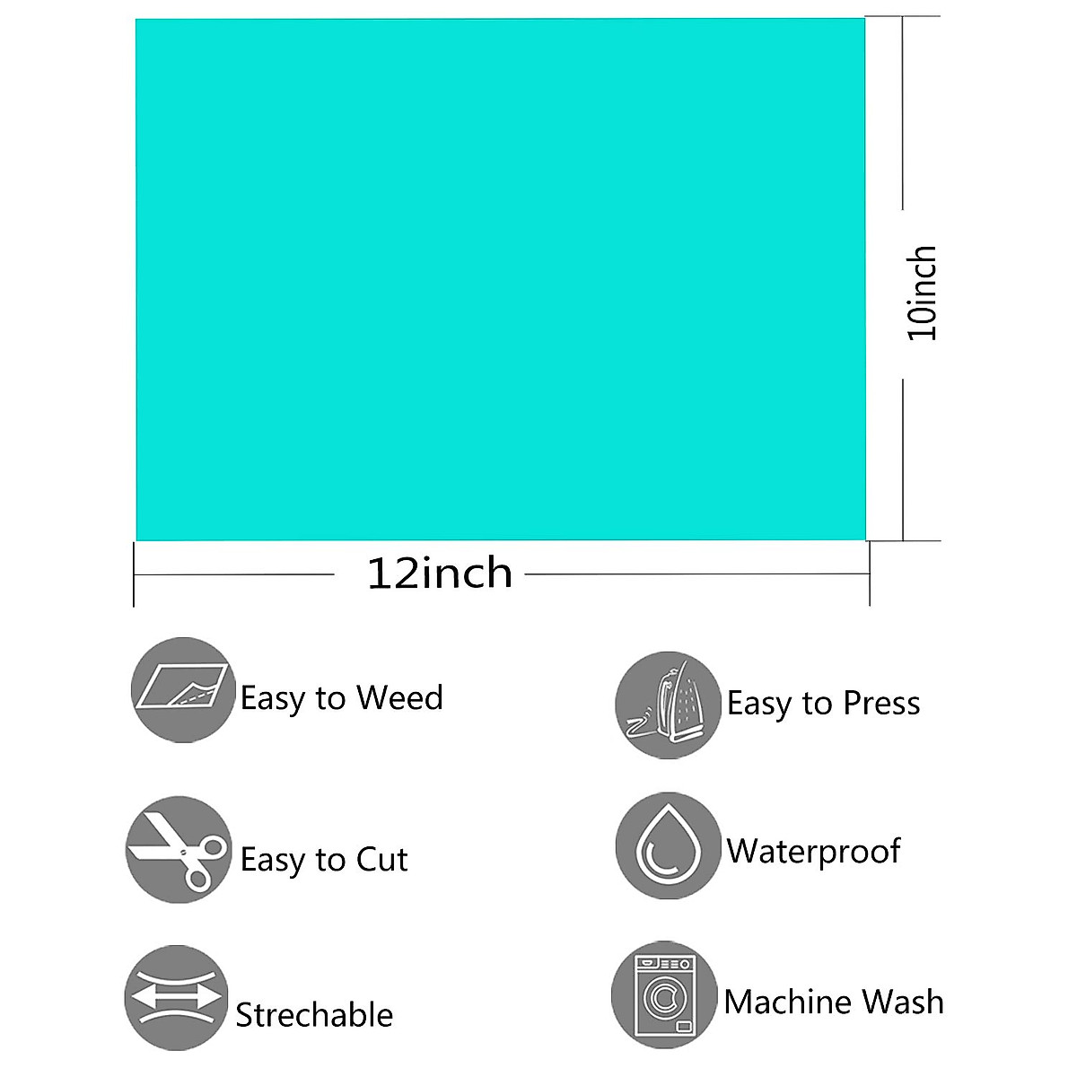 CAREGY Heat Transfer Vinyl for T-Shirts 12in.x10in. 36 Sheets-Iron On Vinyl HTV Bundle