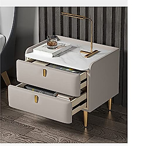 HIGOH Bedside Table Solid Wood Bedside Table Light Luxury Simple Mobile Nightstands Bedroom Closets Storage Cabinet Furniture