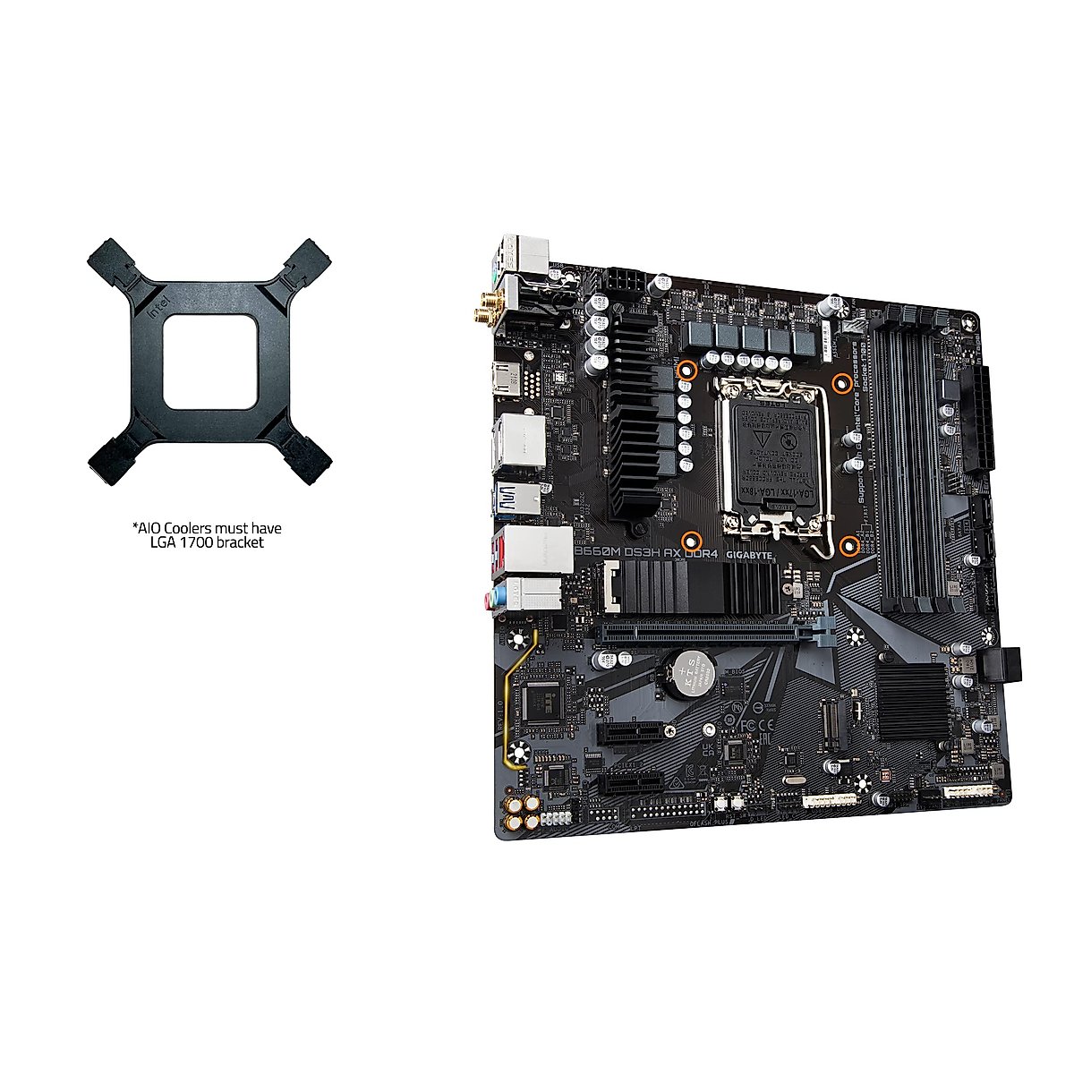 GIGABYTE B660M DS3H AX DDR4 (B660/ Intel/LGA 1700/ Micro-ATX/ DDR4/ Dual M.2/ PCIe 4.0/ USB 3.2 Gen2 Type-C/ 2.5GbE LAN/Motherboard)