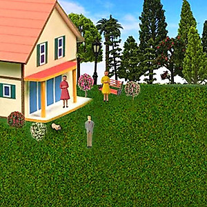 QuarenDen Fairy Garden Grass, 8Pcs, Model Grass Mat, 12×6Inch for Miniature Ornament Garden Grass Dollhouse DIY, Fairy Scenery Model Grass DIY