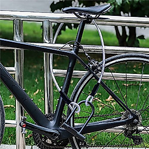 GOMRQING 4FT 5mm Security Cable Lock,Braided Steel Vinyl Coated Safety Cable Luggage Lock,Flexible Steel Cable Security Wire Rope Double Loop