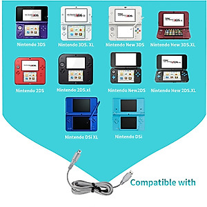 SENBOMA 3DS Charger Cable - 4.9FT OEM Original Replacement Power Charging Cord for New 3DS XL New 3DS 3DS XL New 2DS XL New 2DS 2DS XL 2DS DSi DSi XL (Bulk Packaging) (2)