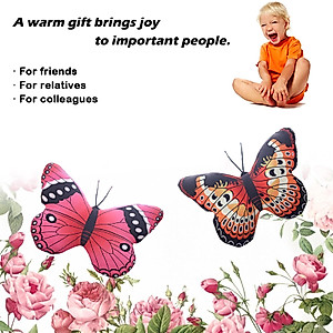 zhidiloveyou Butterfly Stuffed Animal Plush Butterfly Pillow Kawaii Toy (16×12 inch, Pink)