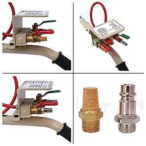 HTTMT- Vehicle 3 Ton / 6600LBS Auto shop Tire Shop Triple Bag Air Go Jack 6600 LBS Quick Lift Heavy Duty Jackng Pneumatic Jack Camel [P/N: ET-CAR-FIX002-RED+BK]